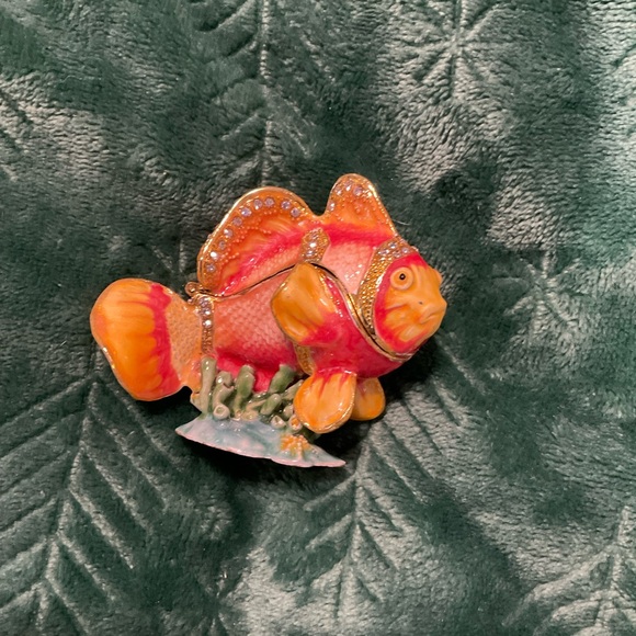 Other | Bejeweled Enameled Pewter Clown Fish Trinket Box | Poshmark